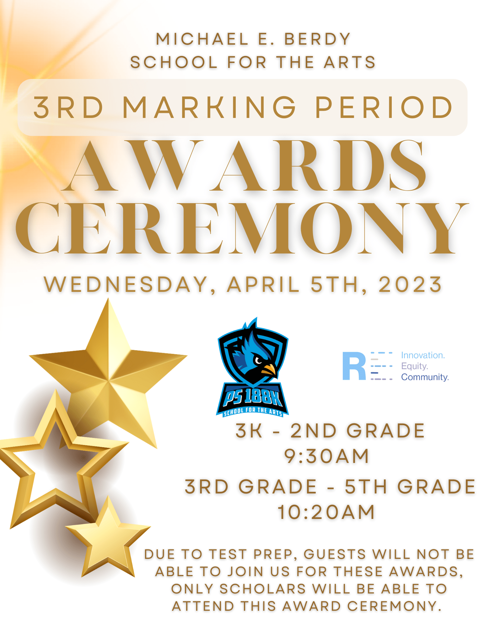 PS 188 – 3rd Marking Period Awards Ceremony (Grades 3rd – 5th ...