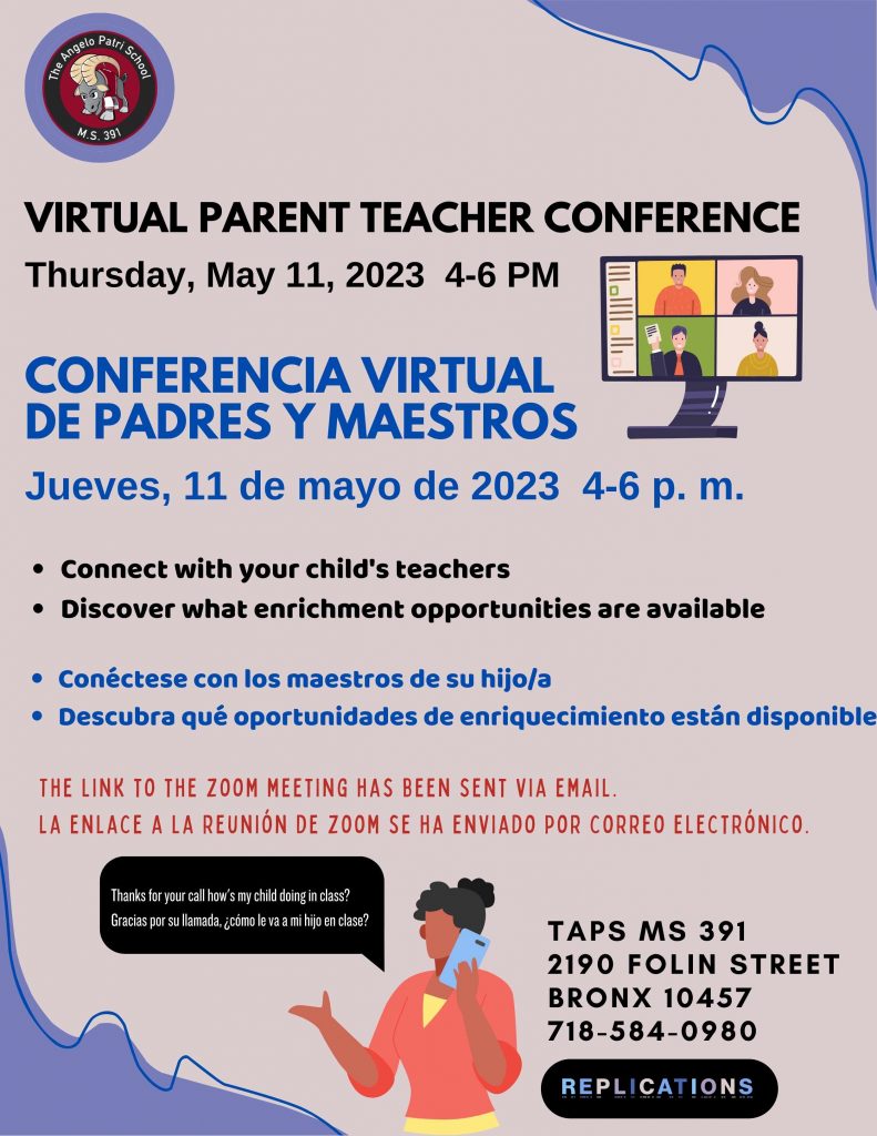 TAPS – Virtual Parent Teacher Conference – REPLICATIONS